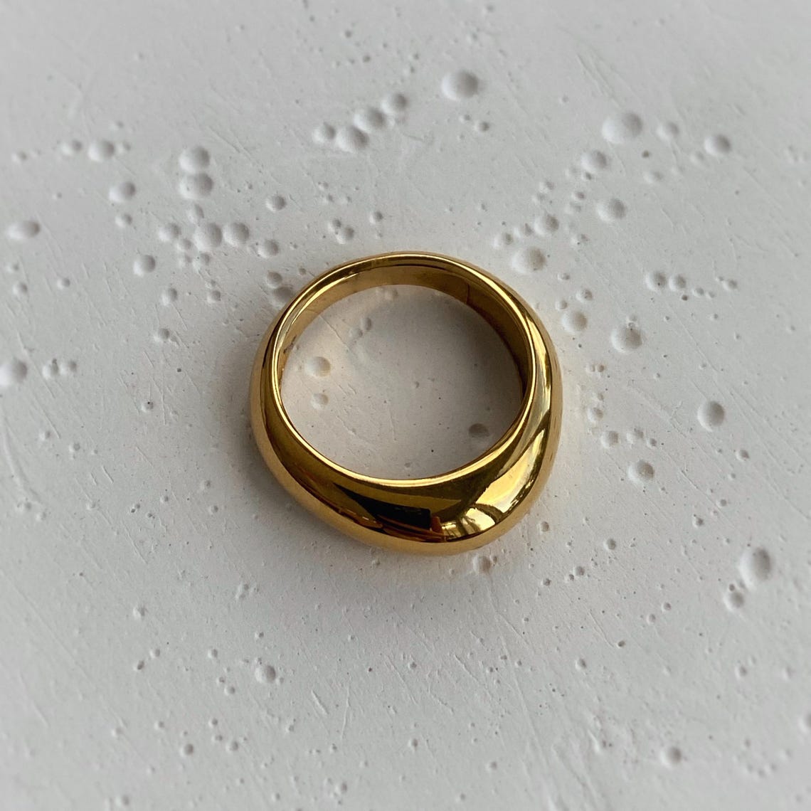 Minimalist Chunky Ring, Simple Gold Plated Ring, Statement Ring ...