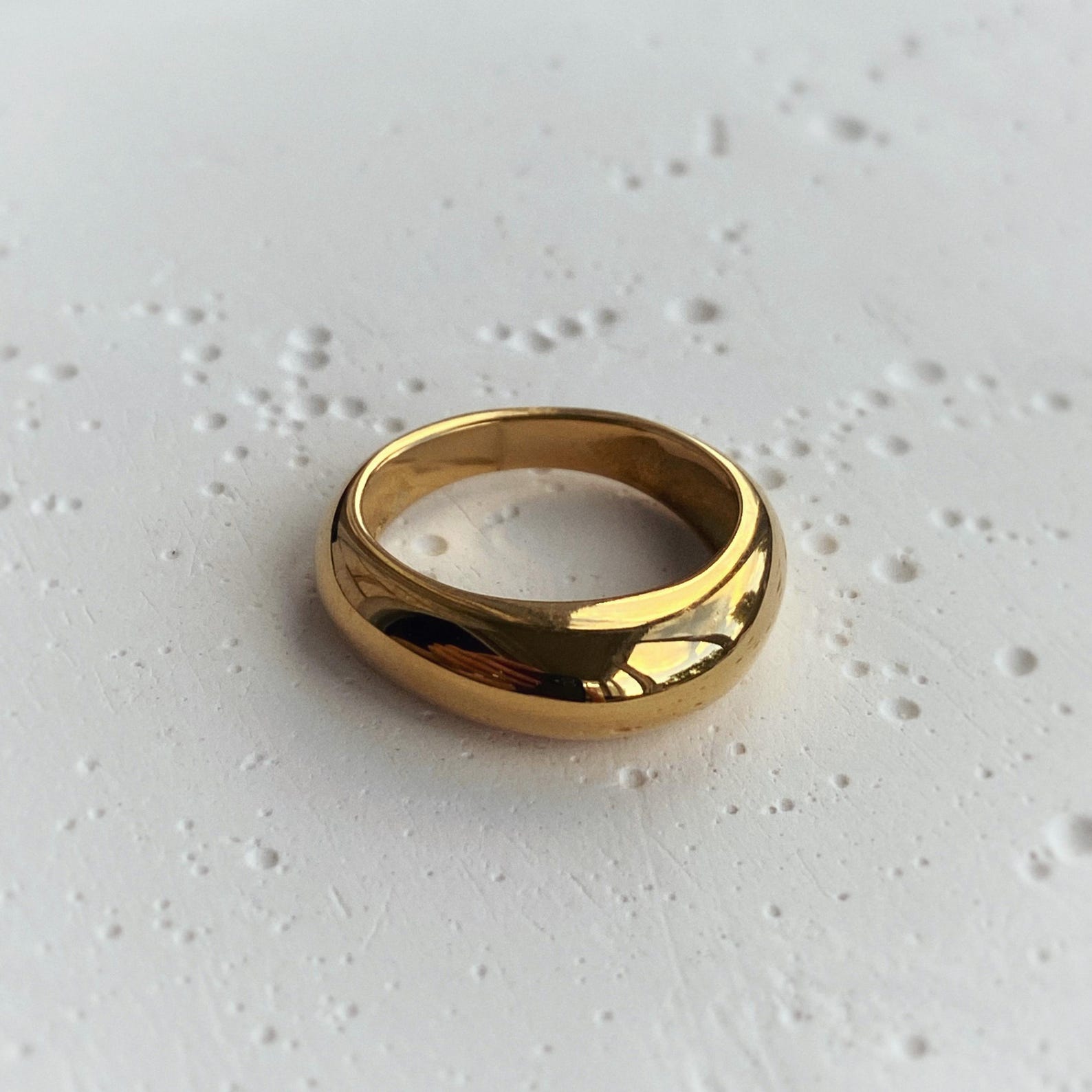 Minimalist Chunky Ring, Simple Gold Plated Ring, Statement Ring ...