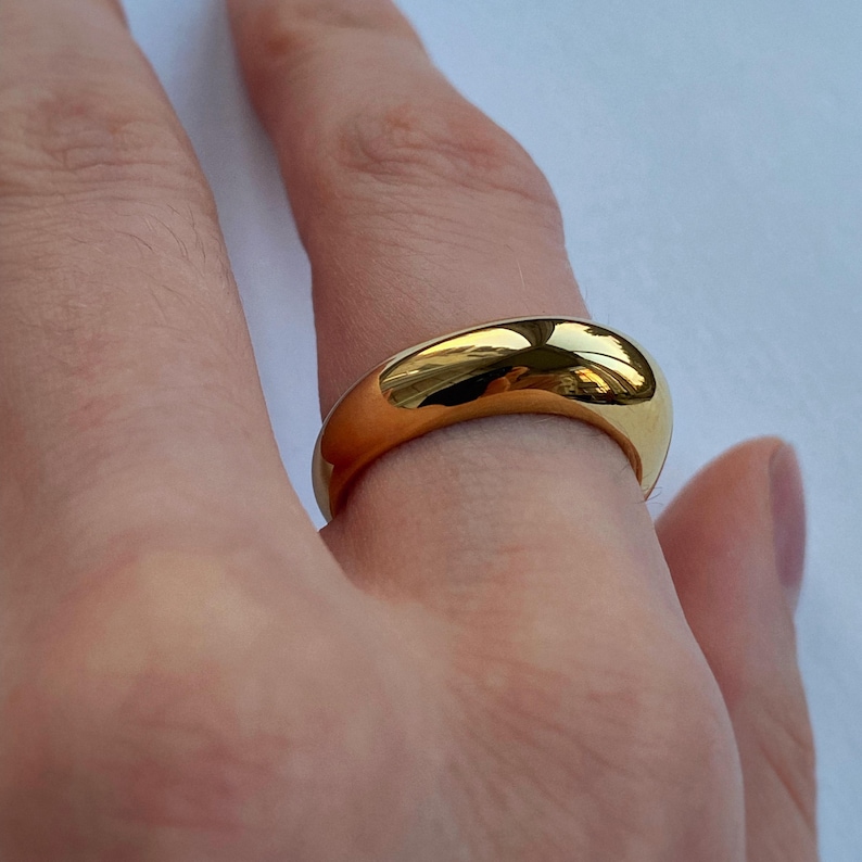 Minimalist Chunky Ring, Simple Gold Plated Ring, Statement Ring ...