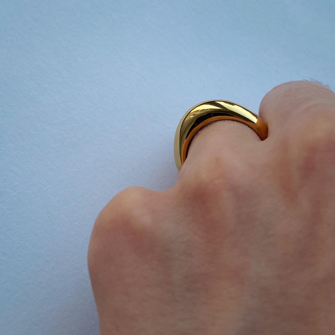 Minimalist Chunky Ring, Simple Gold Plated Ring, Statement Ring ...