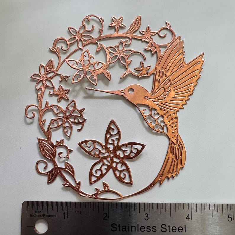 Copper Foil Hummingbird for Stained Glass Overlay - Etsy