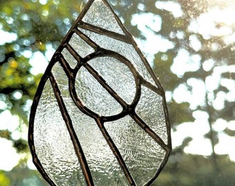 Stained Glass Window Art Real Shinny Glass. Designed in Form of a Water ...