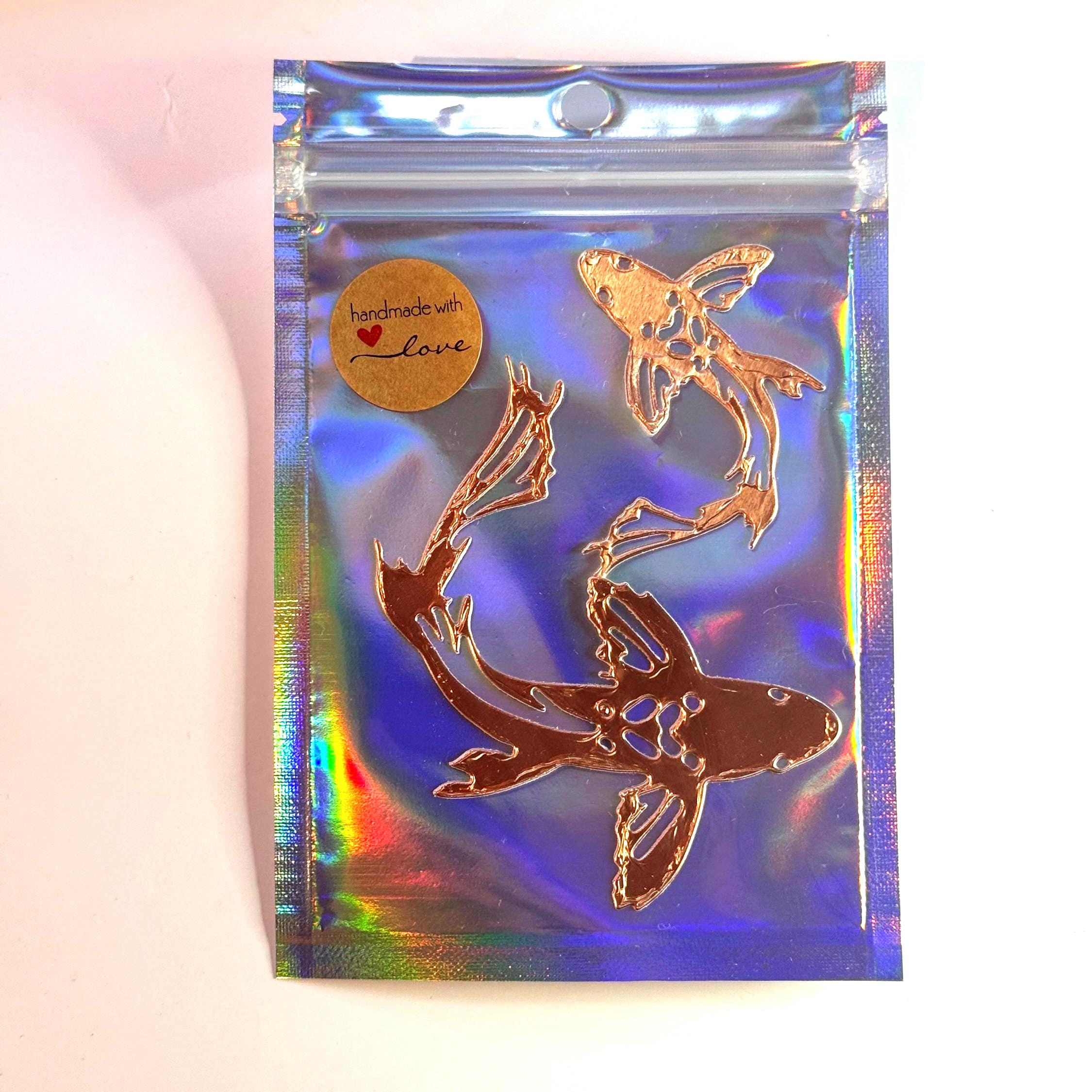 Adhesive Copper Foil Overlay Design Sticker - Koi Fishes - Great for ...