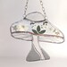 Stained Glass Window Art Real Shinny Glass Clear Mushroom With White ...