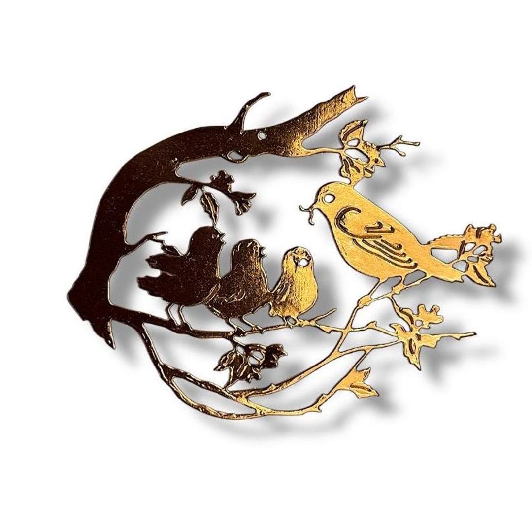 Adhesive Copper Foil of Birds in Nest for Stained Glass Overlay Use - Etsy