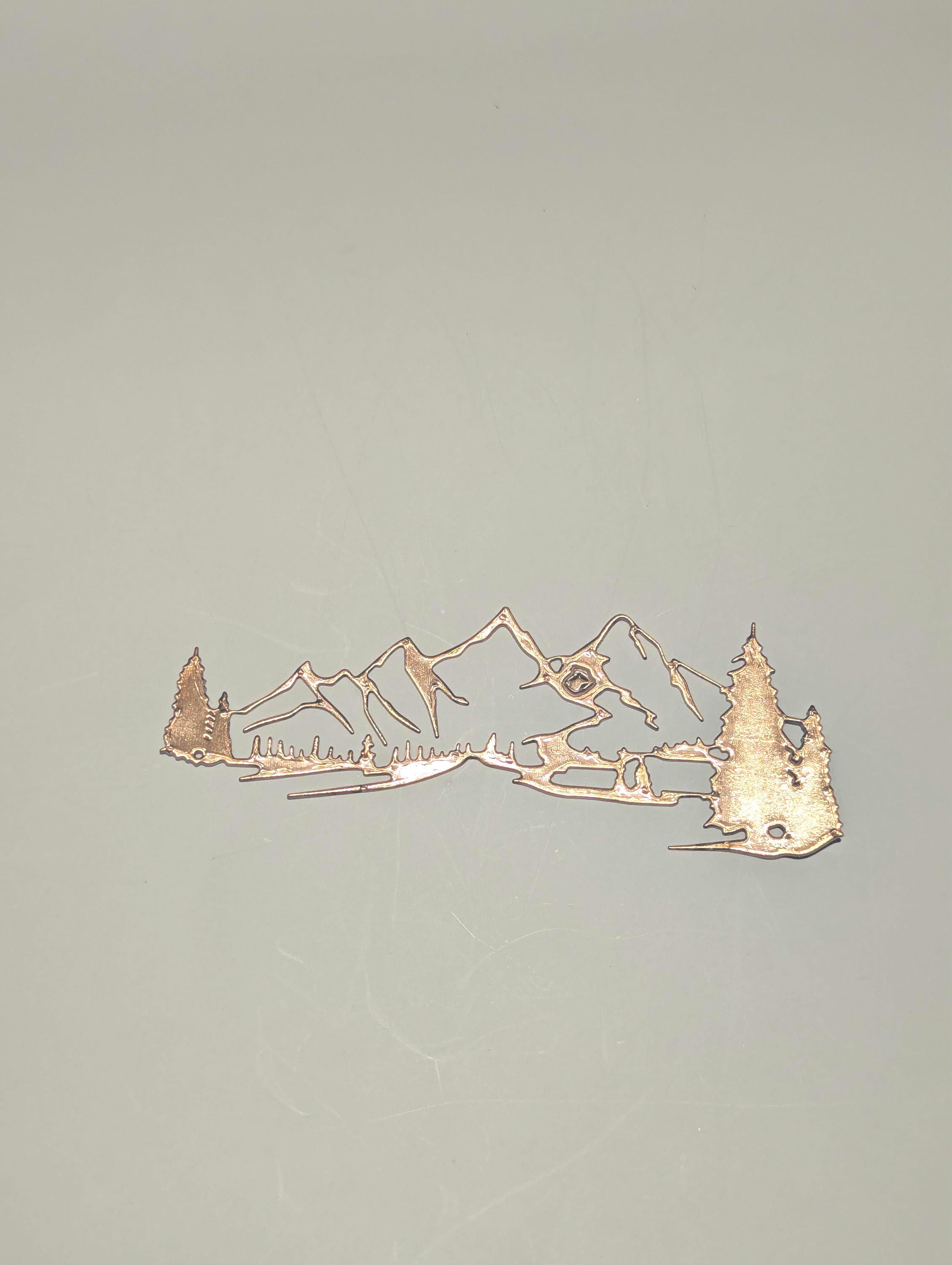 Adhesive Copper Foil Overlay Design Sticker - Mountains and Trees ...