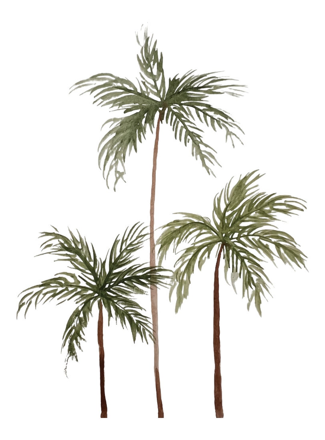 Palm Tree Watercolor Digital Graphic - Etsy
