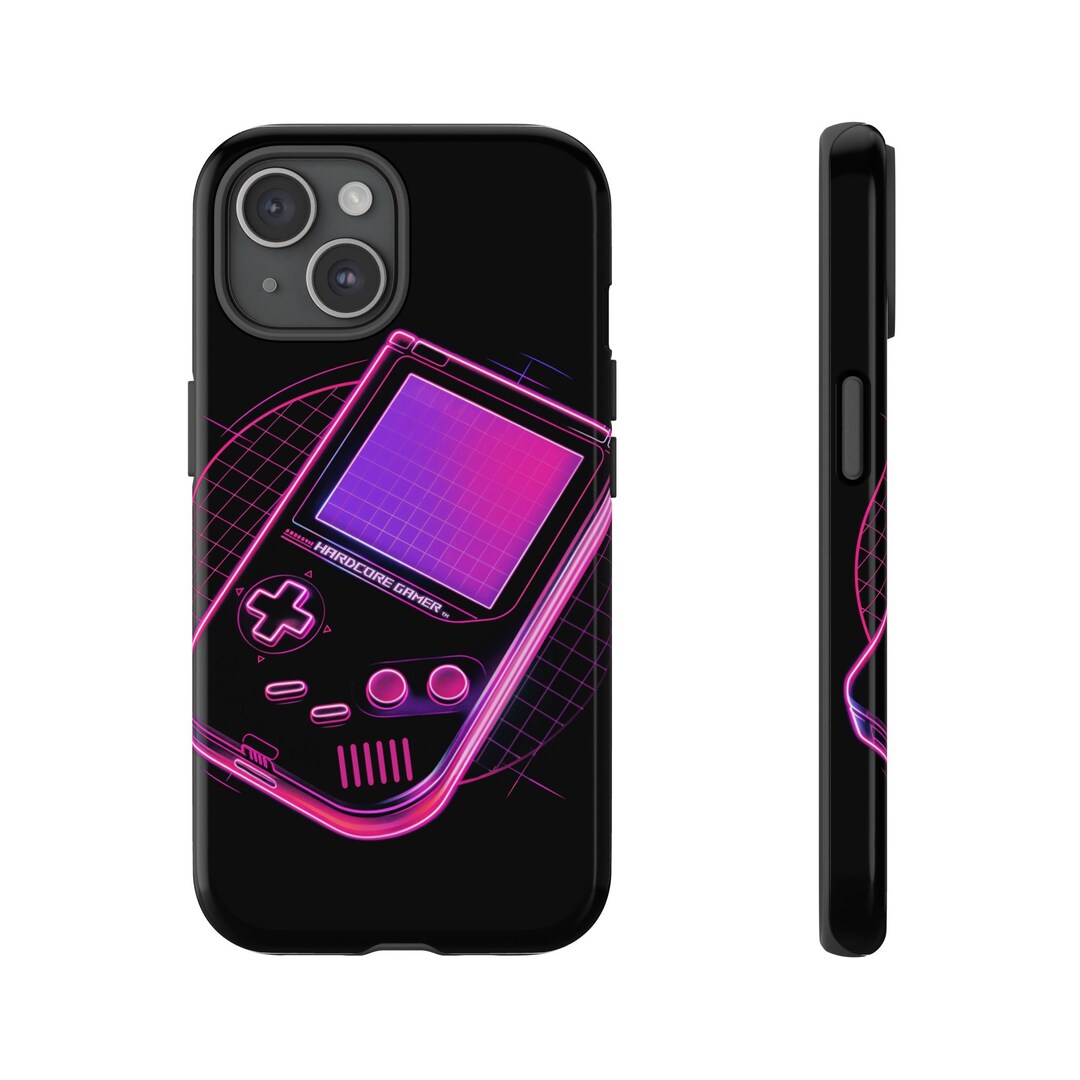 Hardcore Gamer Retro Neon Tough Phone Case - Etsy