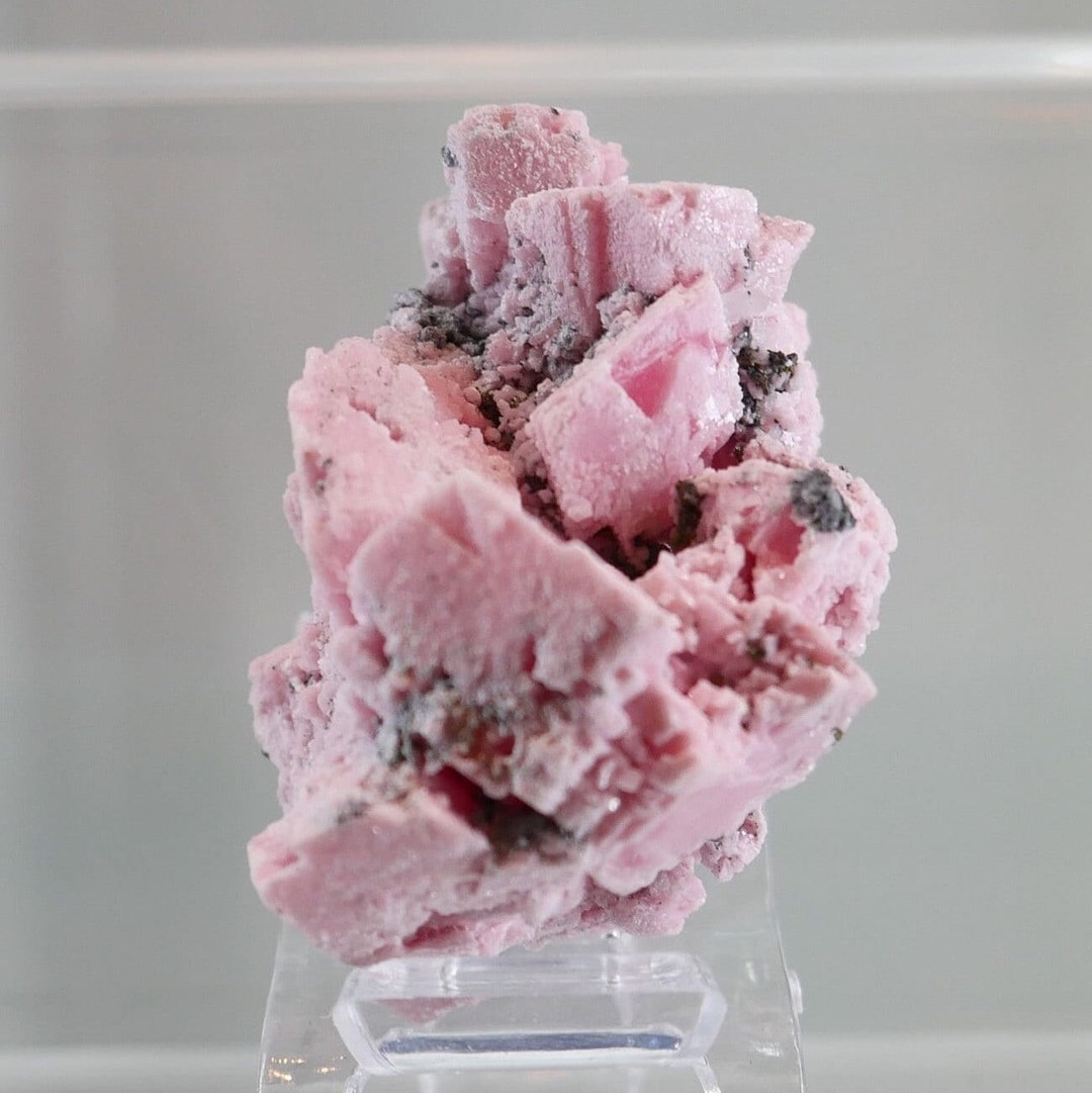 Bright Pink Rhodochrosite Crystal Cluster From Sunnyside Mine, Colorado ...