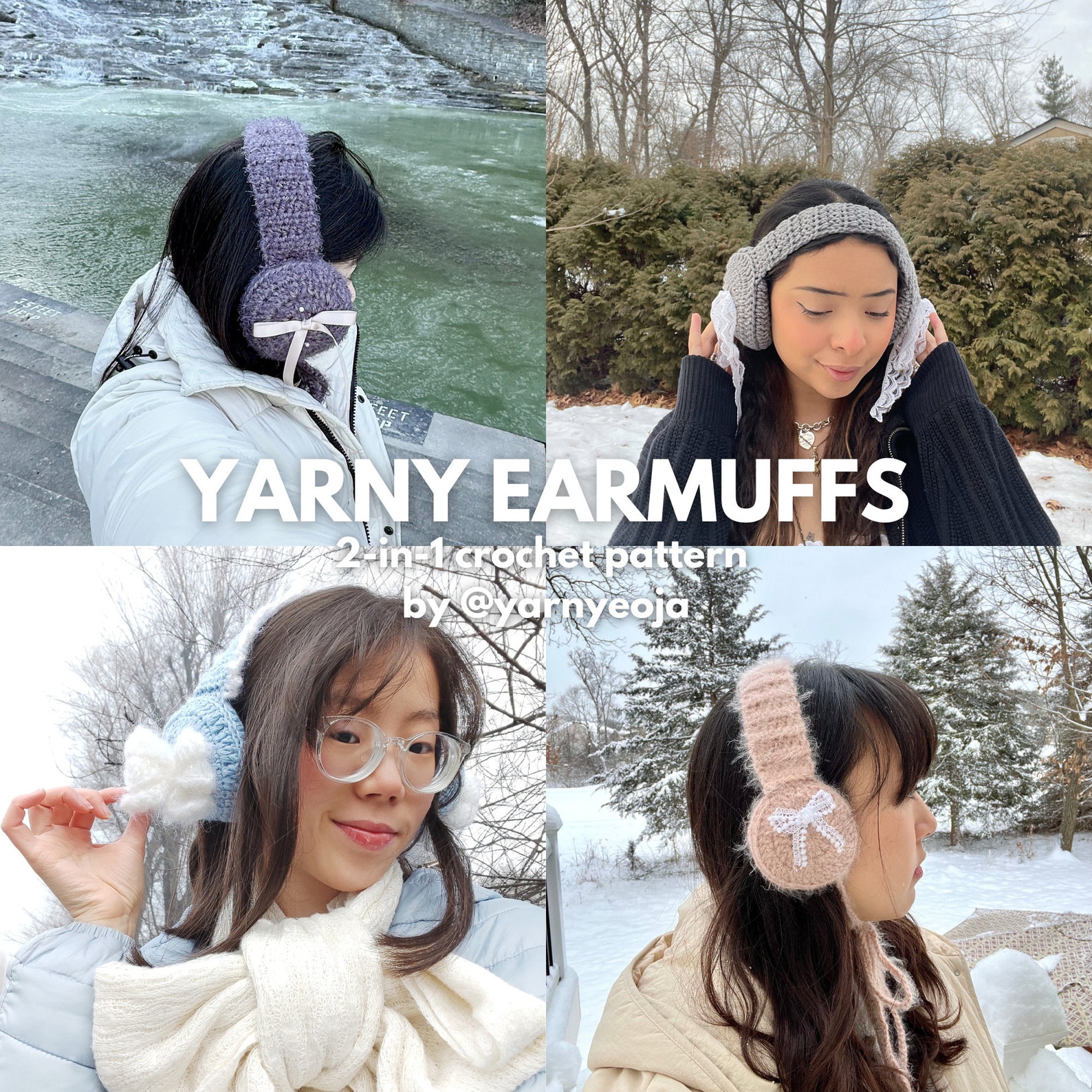 Yarny Earmuffs | Pdf Crochet Pattern | Crochet Earmuffs Earwarmers ...