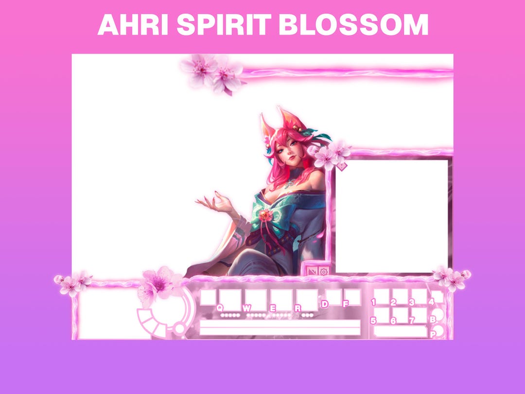 Ahri Spirit Blossom League of Legends Stream Overlay: Pink & Blue - Etsy