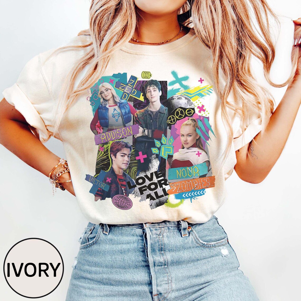 Retro Disney Channel Zombies 4 Movie Characters T-shirt, Disney Zombies ...