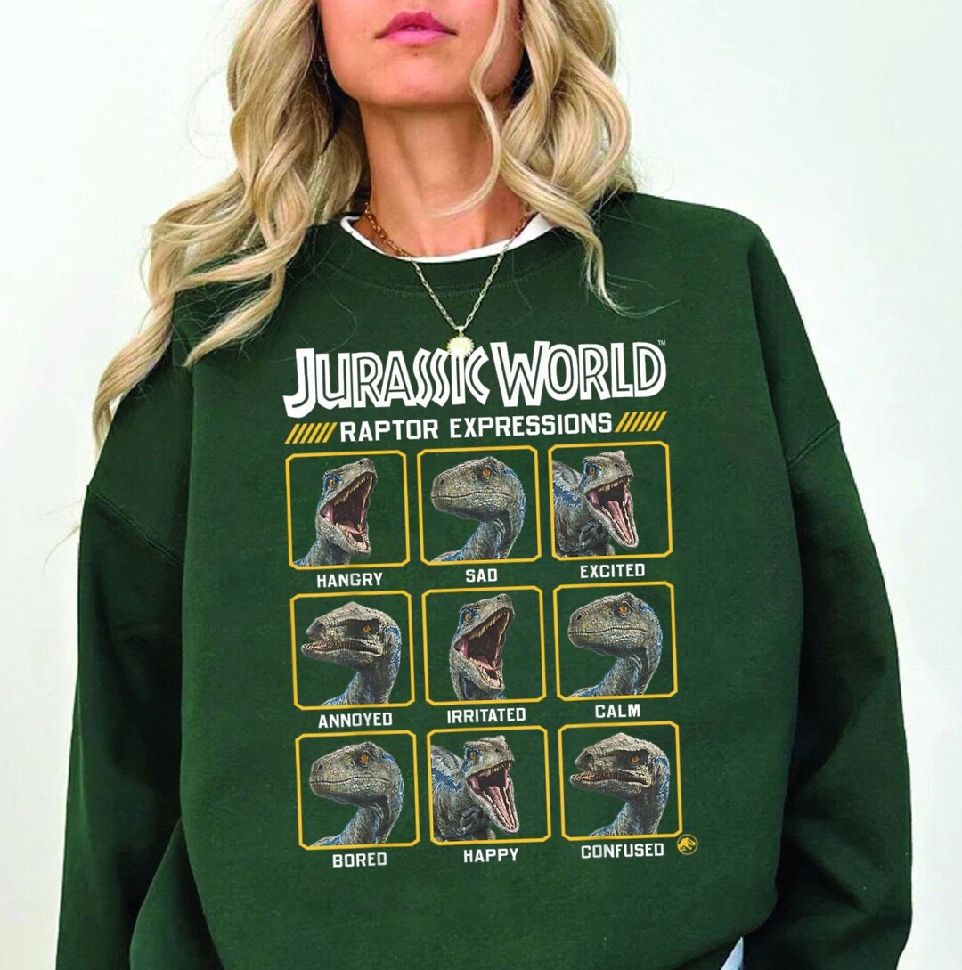 Jurassic World Two Blue Raptor Expressions Shirt Jurassic Park Entrance ...