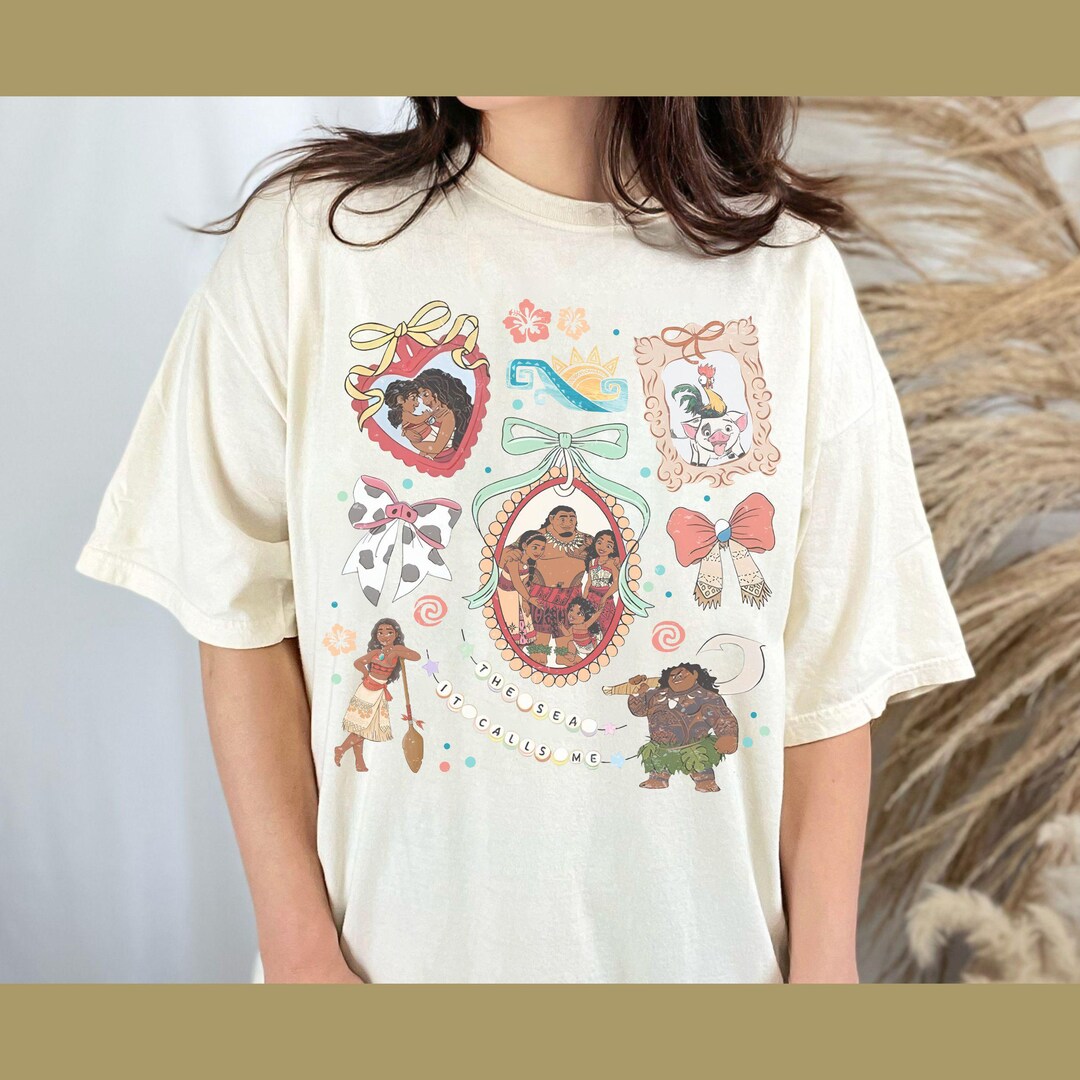 Retro Disney Moana Coquette Bows Shirt, Maui Moana Hei Hei and Pua Tee ...