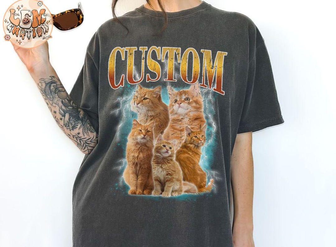 Retro Custom Bootleg Rap Tee, Custom Cat Bootleg Shirt, Custom Cat ...