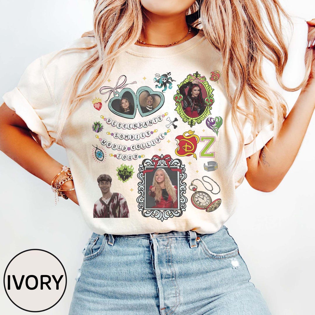 Retro Disney Channel Coquette Bows Descendants Zombies World Tour Shirt ...