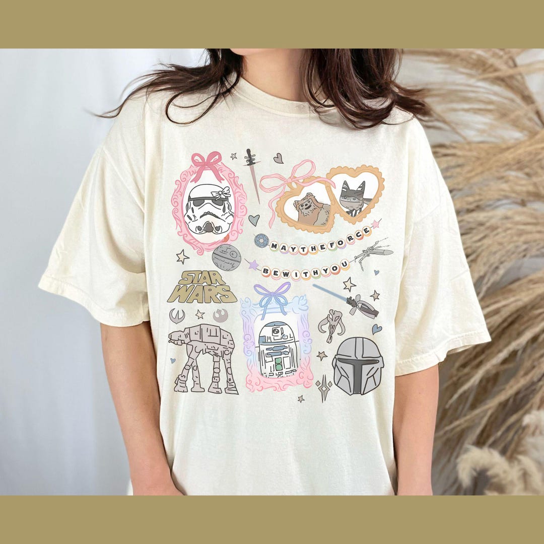 Retro Coquette Bow Watercolor Disney Star Wars Characters Shirt, Darth ...