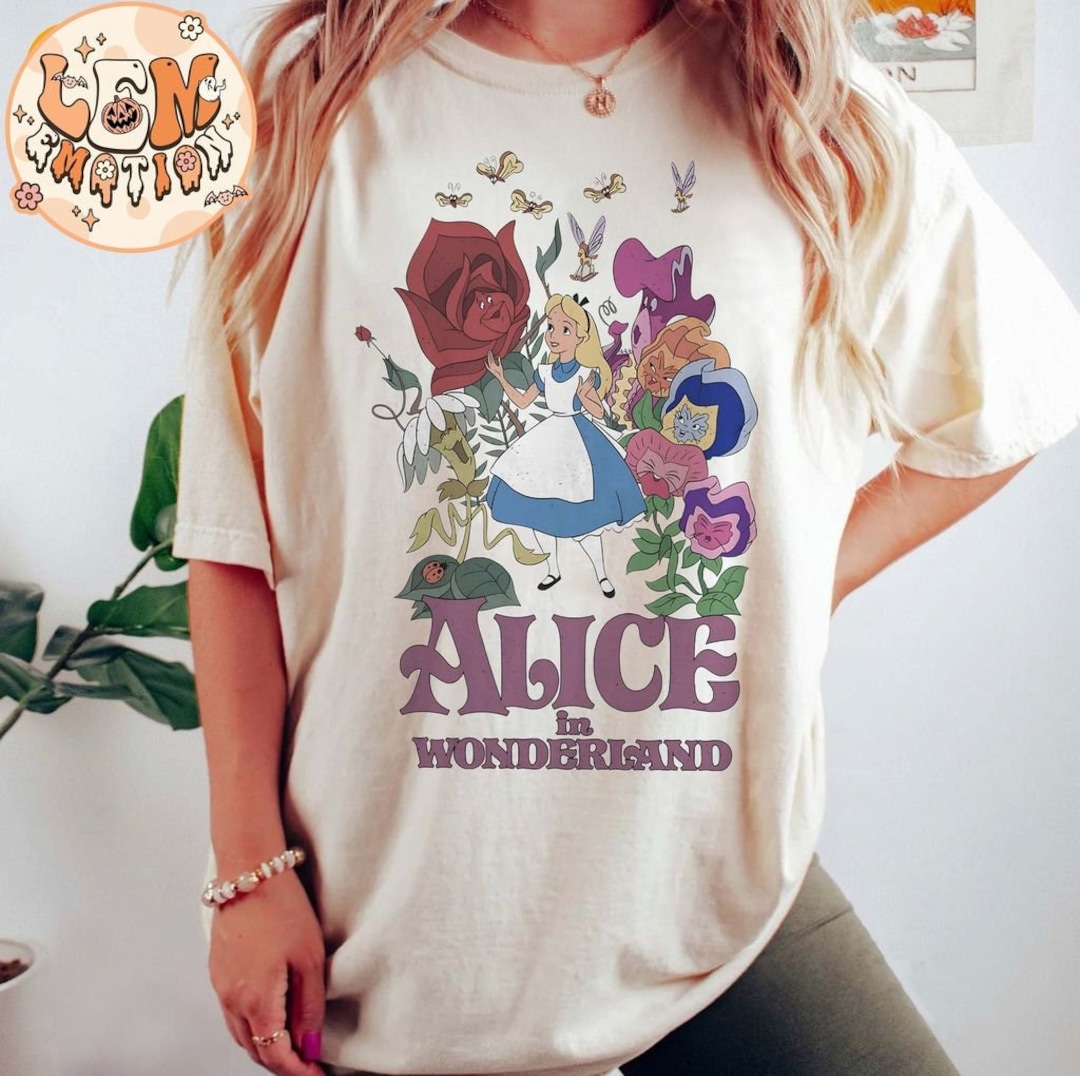 Retro Alice in Wonderland Comfort Colors Shirt, Vintage Disney Princess ...