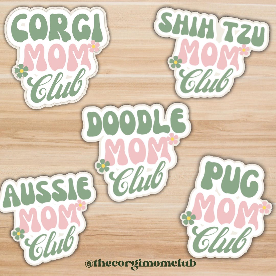Custom Dog Mom Club Sticker: Retro Pet Breed Vinyl Decal - Etsy