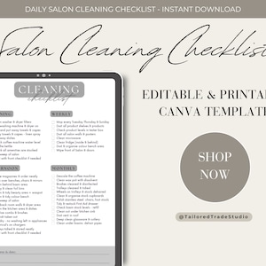 Salon Cleaning Checklist: Professional Canva Template (printable ...