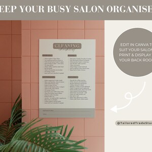 Salon Cleaning Checklist: Professional Canva Template (printable ...