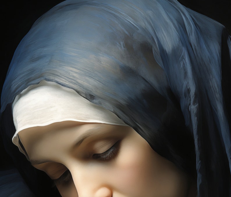 Printable Modern Christian Art : Blessed Virgin Mary Poster, Catholic ...