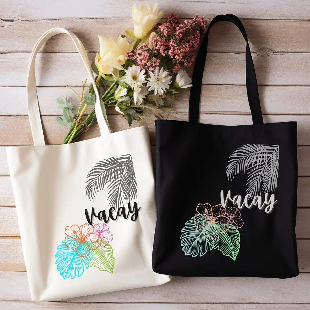 Tropical Flower Vacay Tote Bag: Summer Travel Shoulder Bag - Etsy