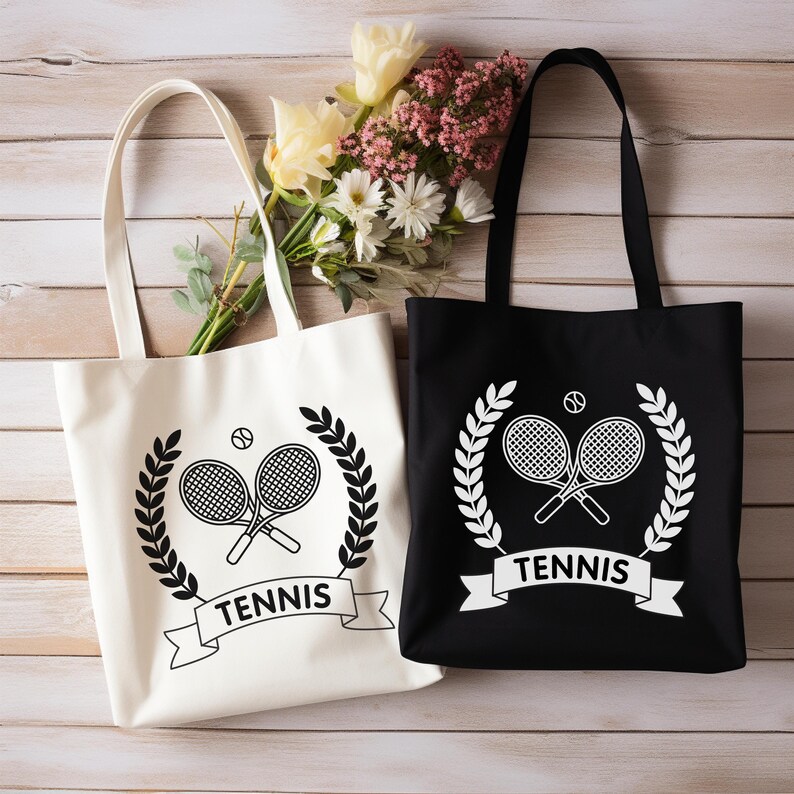 Personalized Tennis Tote Bag: Custom Name Cotton Canvas - Etsy