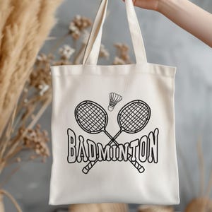 Badminton Canvas Tote Bag Personalized Badminton Tote Holiday Gifts for ...
