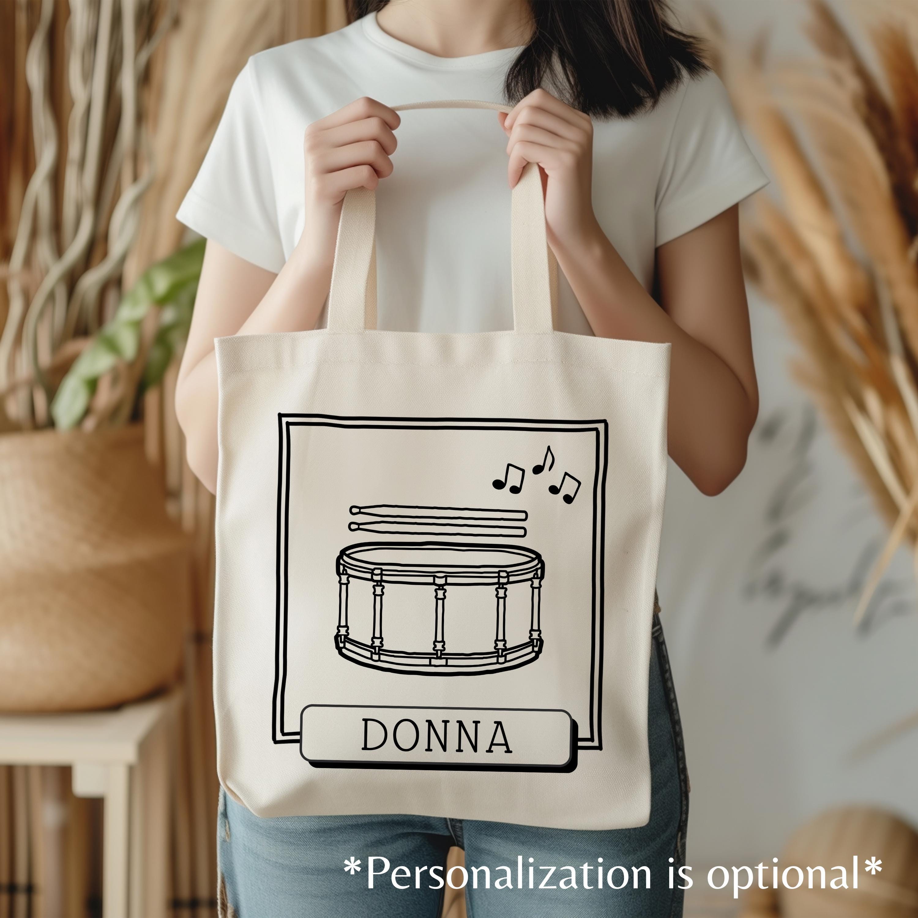 Personalized Drummer Tote Bag: Custom Name Music Lesson Bag - Etsy