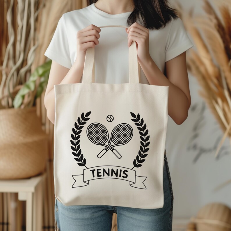 Personalized Tennis Tote Bag: Custom Name Cotton Canvas - Etsy