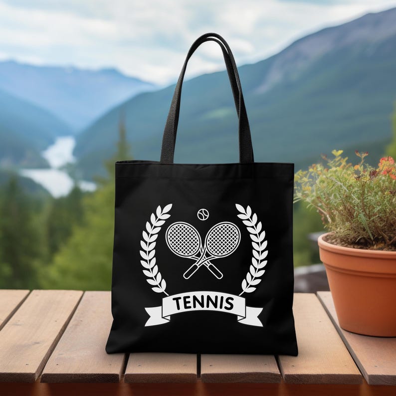 Personalized Tennis Tote Bag: Custom Name Cotton Canvas - Etsy
