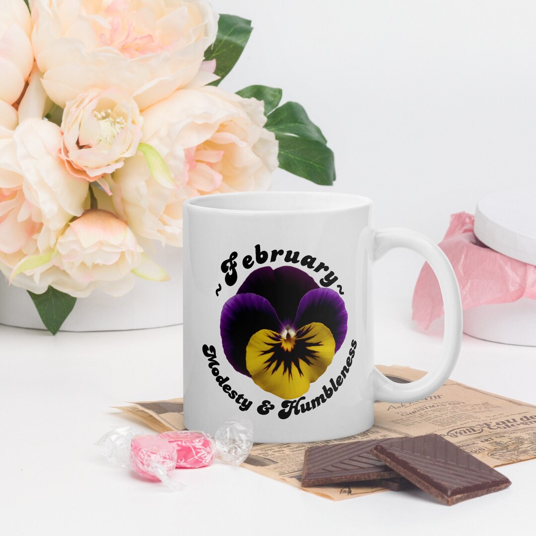 February Birth Flower Mug (violet) for Birth Day Gift for Women Mugs by ...