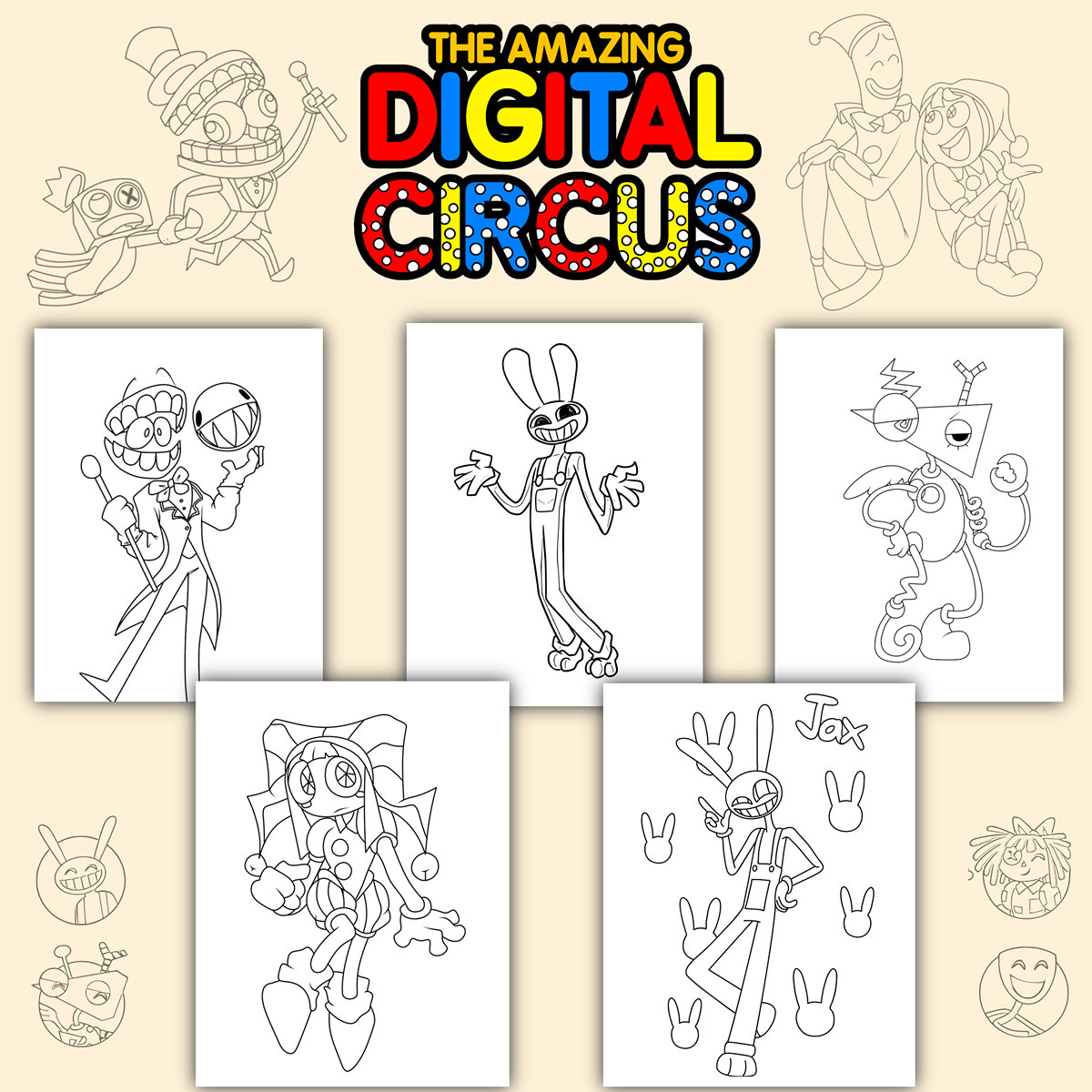 The Amazing Digital Circus - 20 Coloring Pages Set and 9 High-quality ...
