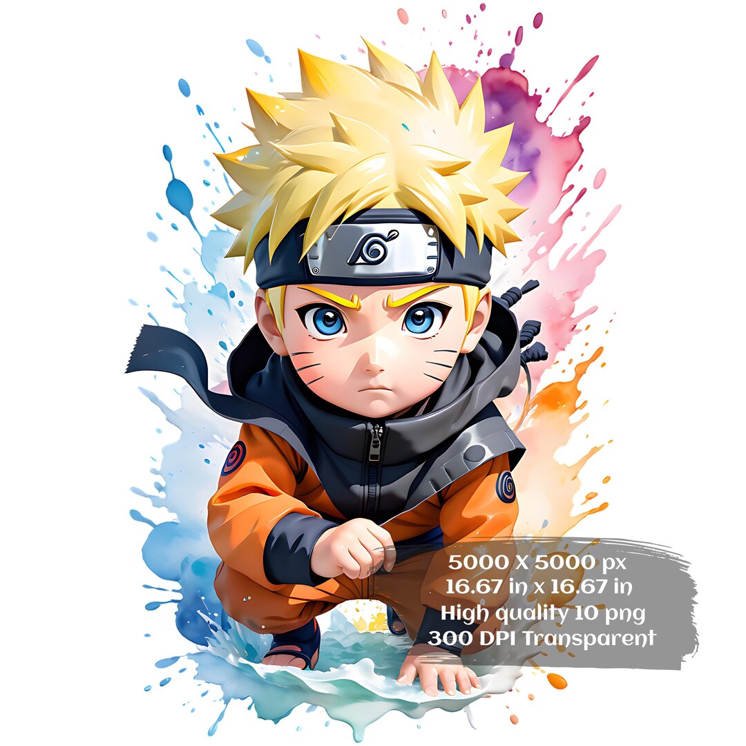10 PNG Baby Naruto, Splash and Watercolor, Designs for Sublimation ...