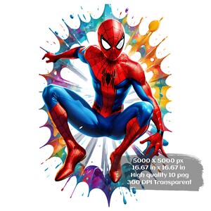 10 PNG Spiderman, Splash and Watercolor, Designs for Sublimation ...