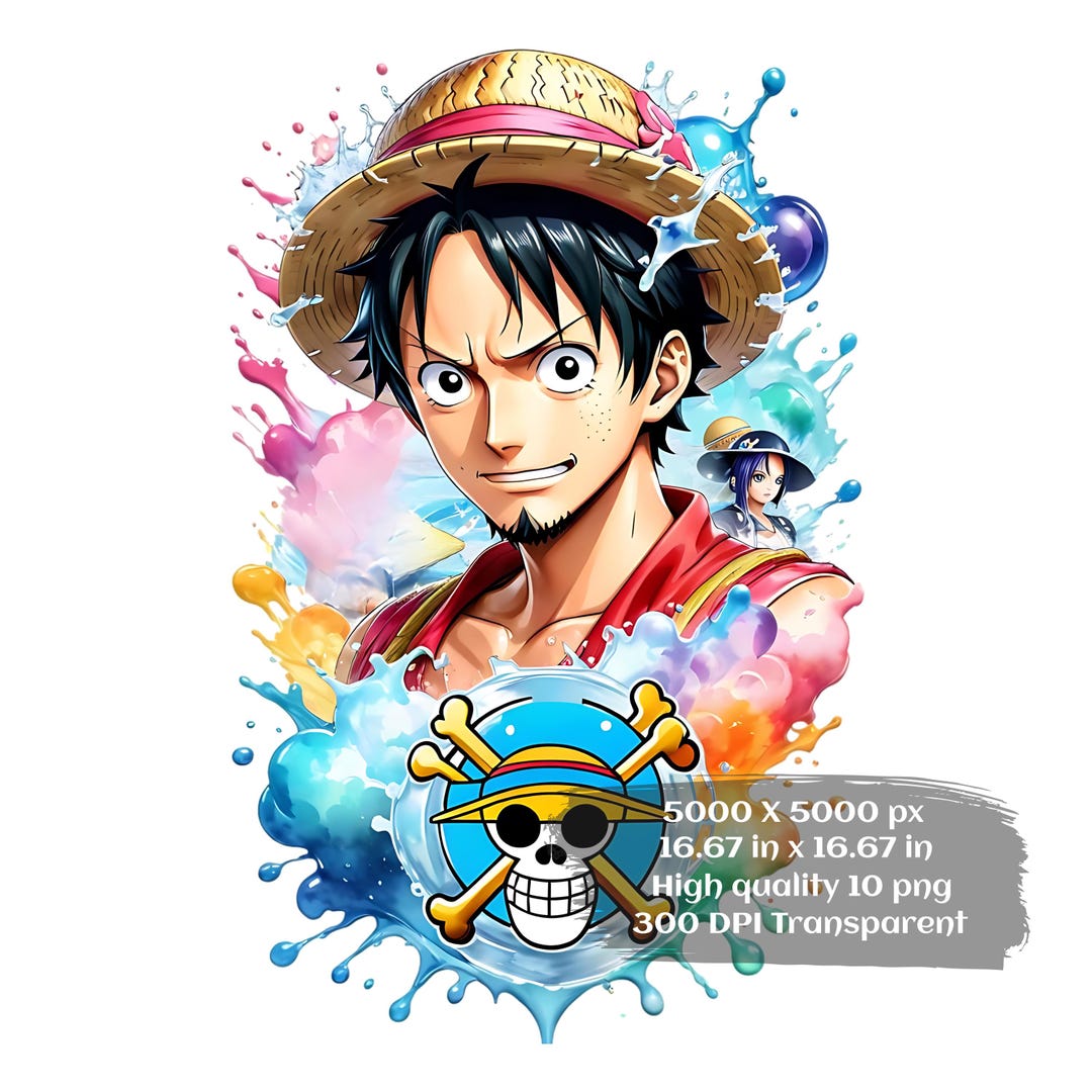 10 PNG One Piece, Splash and Watercolor, Designs for Sublimation ...