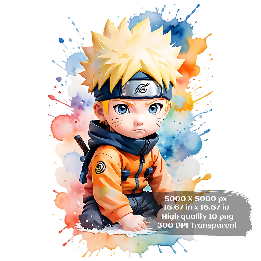 10 PNG Baby Naruto, Splash and Watercolor, Designs for Sublimation ...