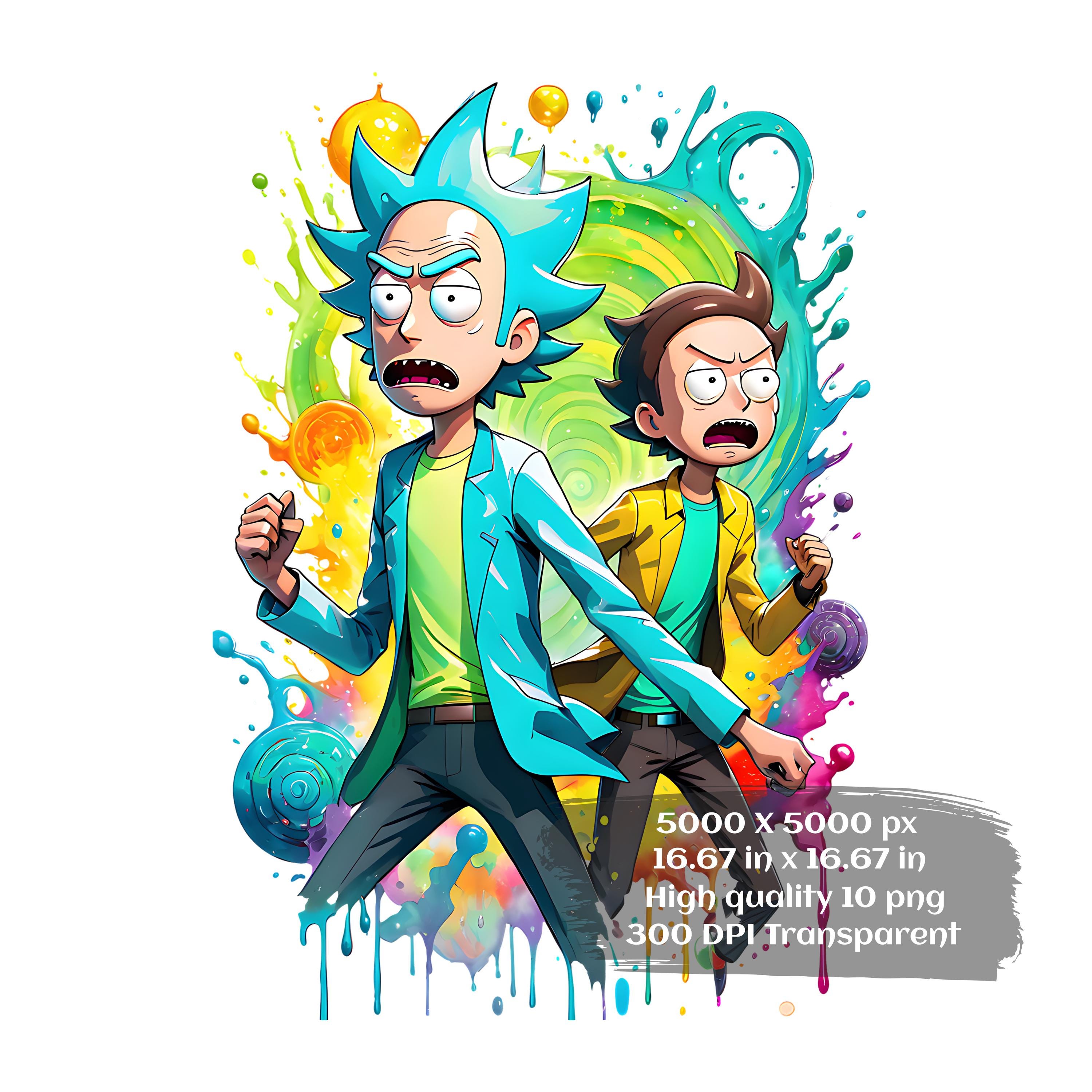 10 PNG Rick and Morty, Splash and Watercolor, Designs for Sublimation ...