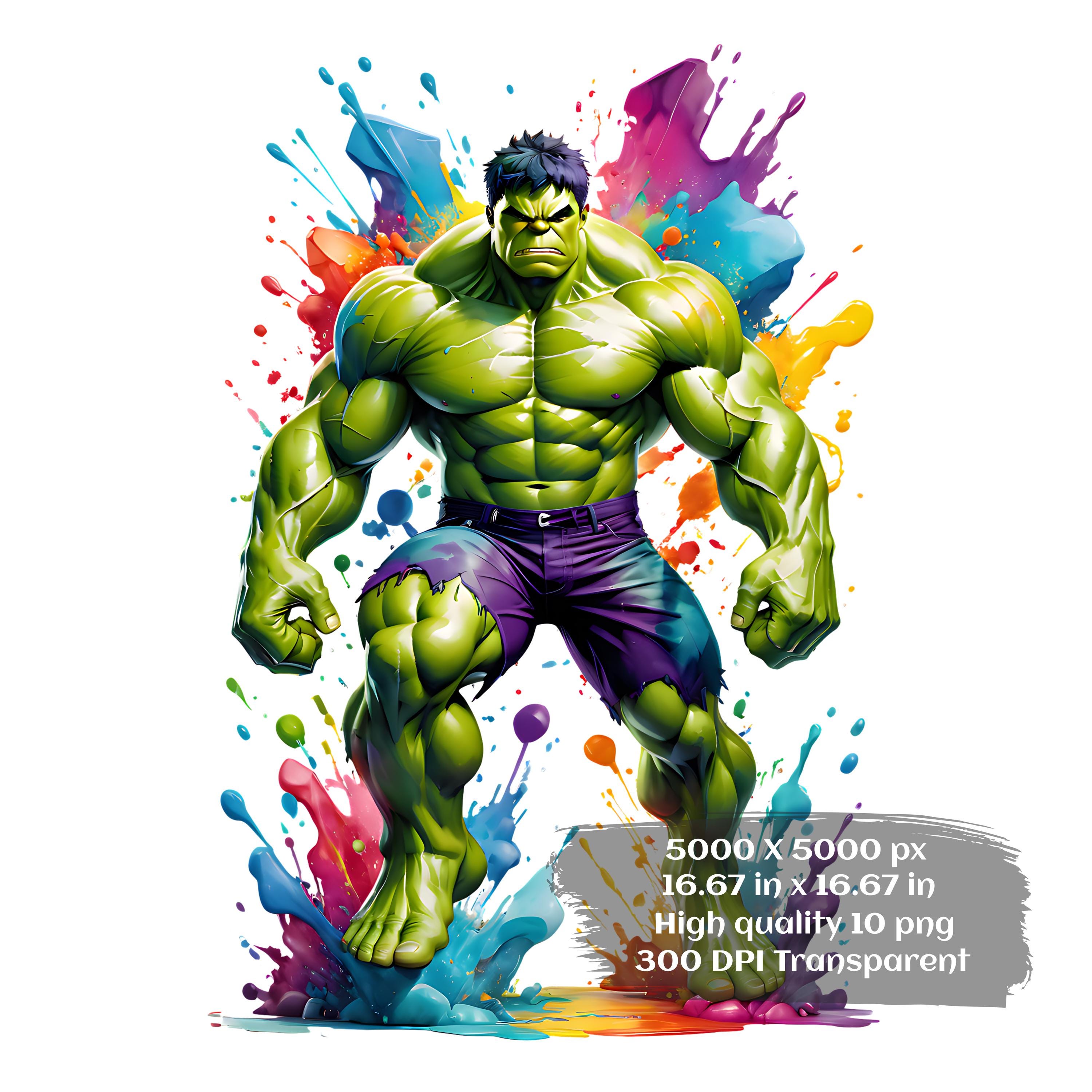 10 PNG HULK, Splash and Watercolor, Designs for Sublimation Printing ...