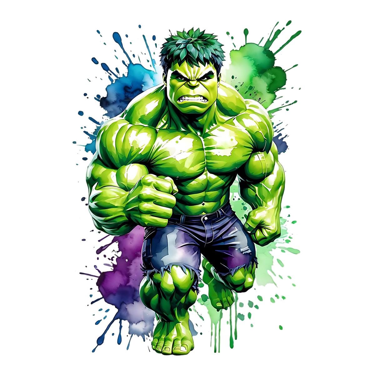 HULK Watercolor PNG Bundle 20 Designs for Sublimation Printing Instant ...