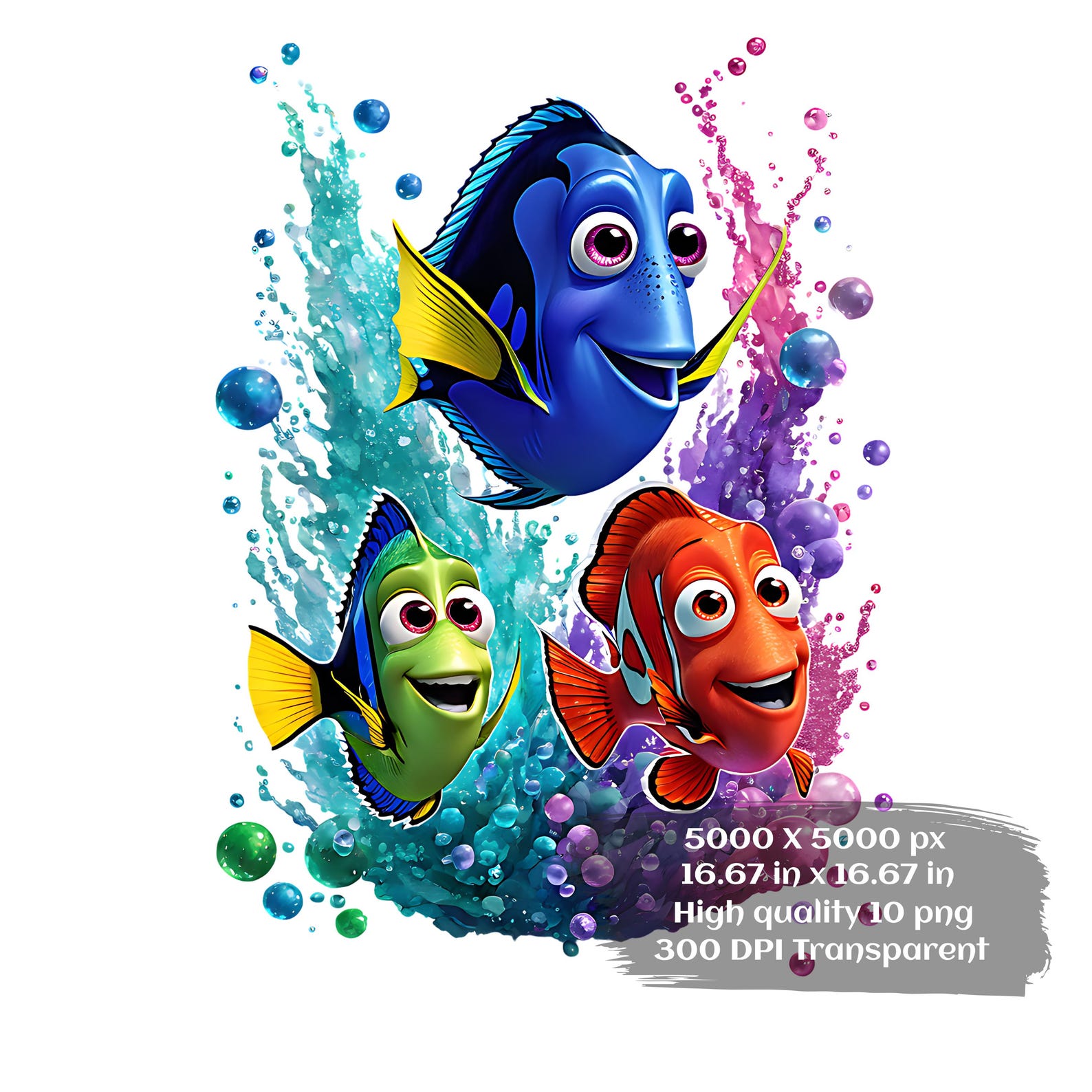 10 PNG Finding Nemo, Finding Dory, Splash and Watercolor, Designs for ...