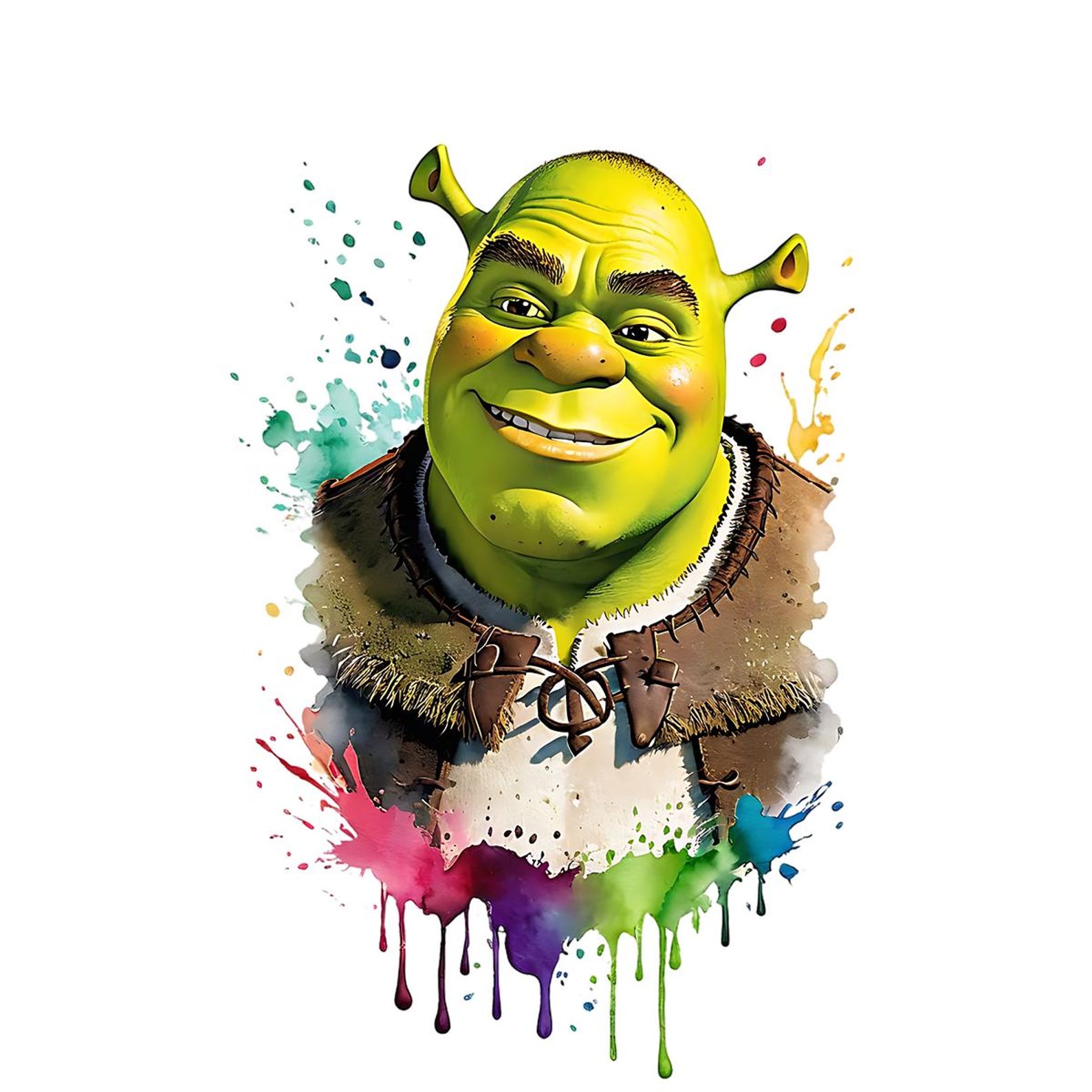 Shrek and Fiona, Watercolor PNG Bundle 20 Designs for Sublimation ...