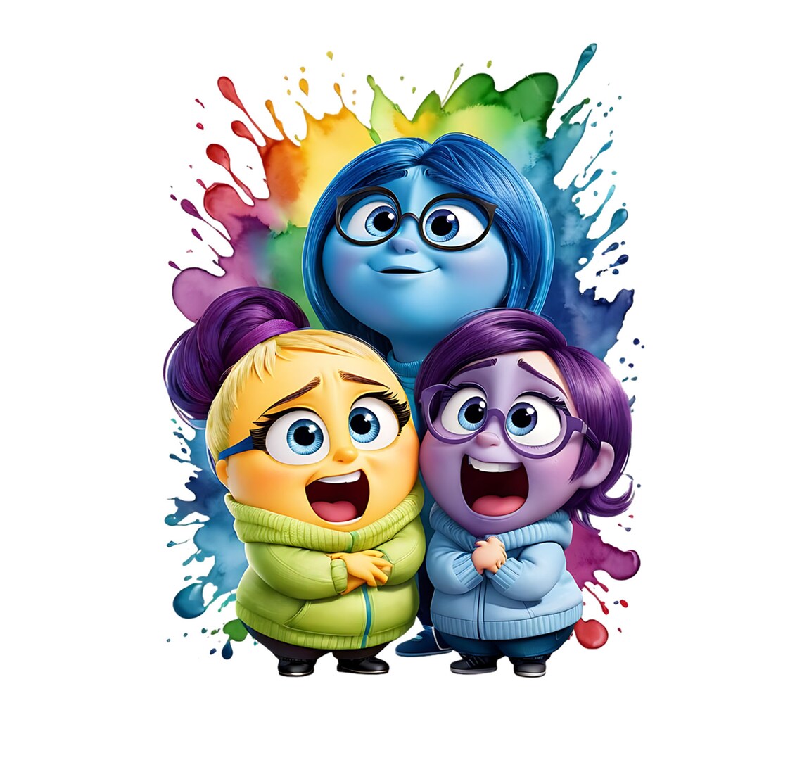 20 PNG Inside Out 2, Watercolor Digital Design PNG File for Sublimation ...