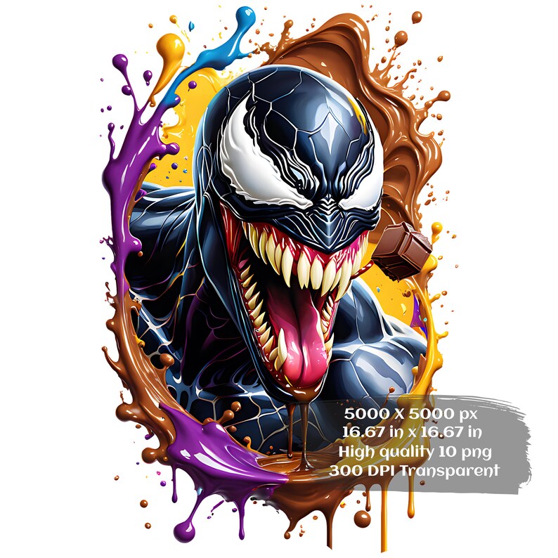10 PNG Venom, Splash and Watercolor, Designs for Sublimation Printing ...
