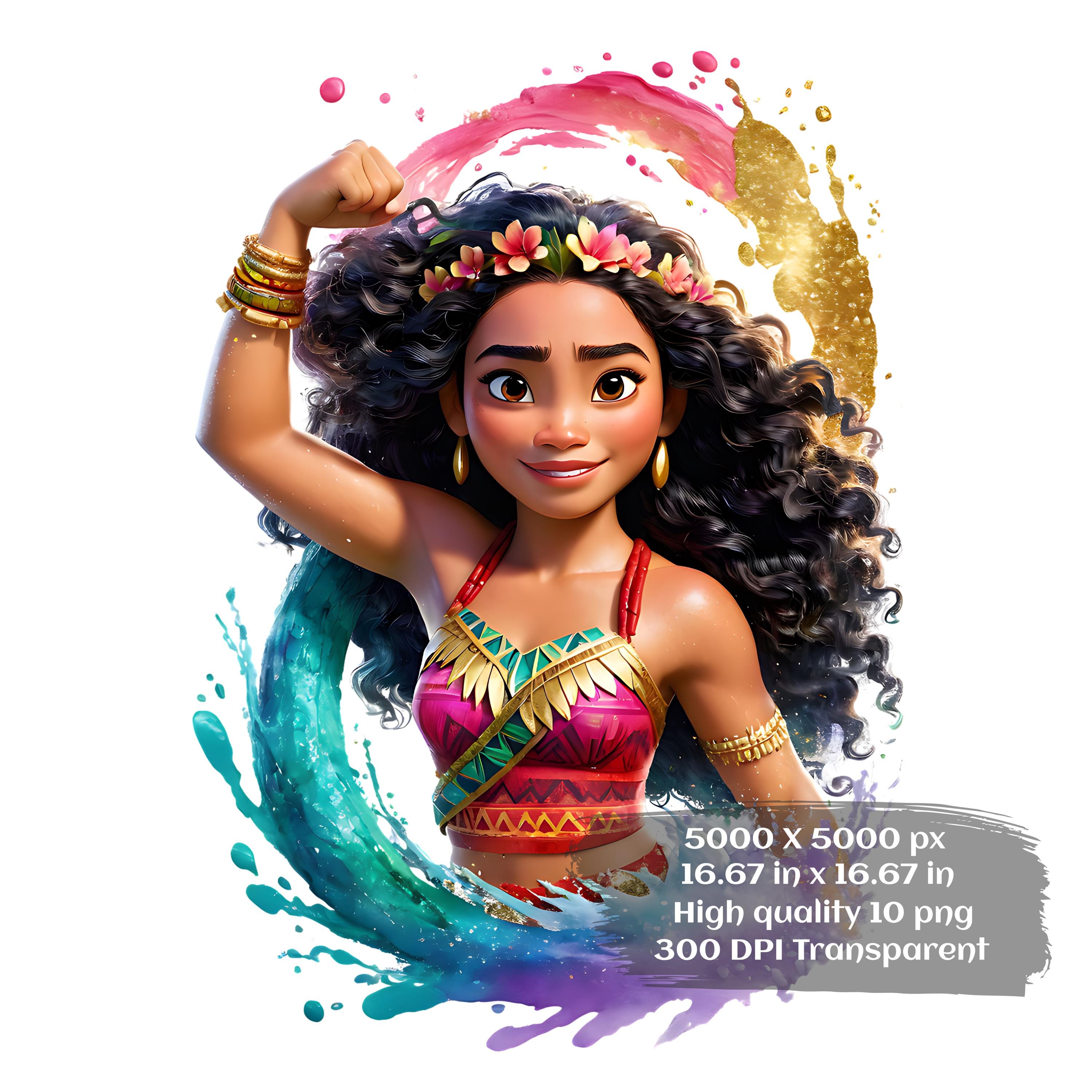 10 PNG Moana, Splash and Watercolor, Designs for Sublimation Printing ...
