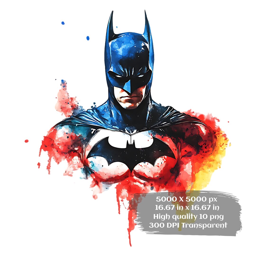 10 PNG Superhero, Splash and Watercolor, Designs for Sublimation ...