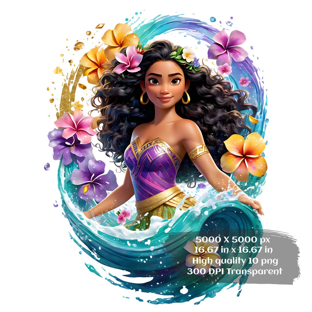MOANA Splash and Watercolor PNG Bundle 10 Designs for Sublimation ...
