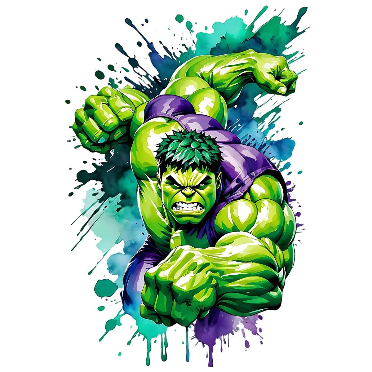 HULK Watercolor PNG Bundle 20 Designs for Sublimation Printing Instant ...