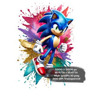 10 PNG Sonic the Hedgehog, Splash and Watercolor, Designs for ...